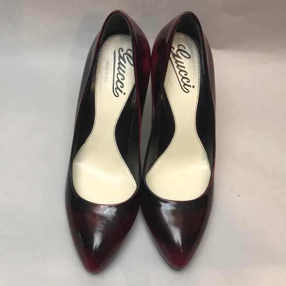 Gucci | Shoes | Gucci Red And Black Leather Pumps | Poshmark
